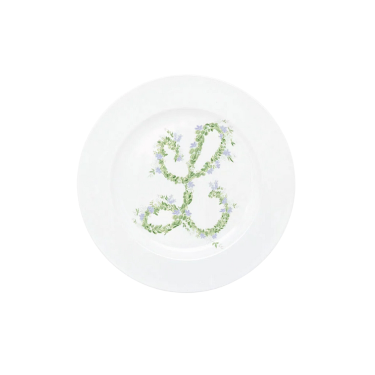 Monogram Flowers Dinner Plate – Baker Tatum