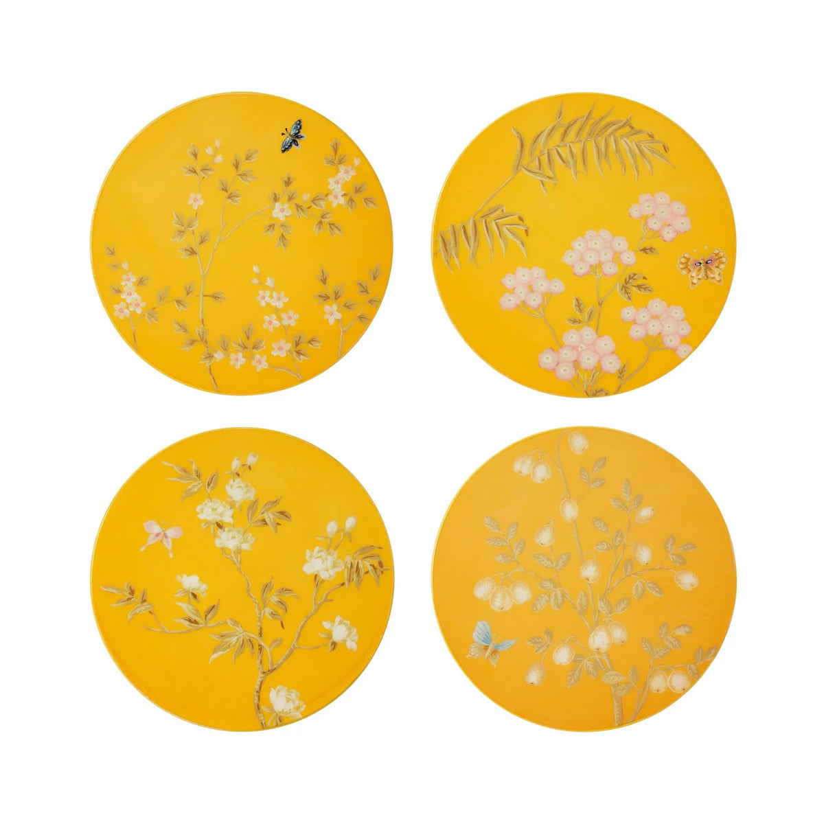 Addison Ross - Yellow Chinoiserie Coaster Set – Baker Tatum