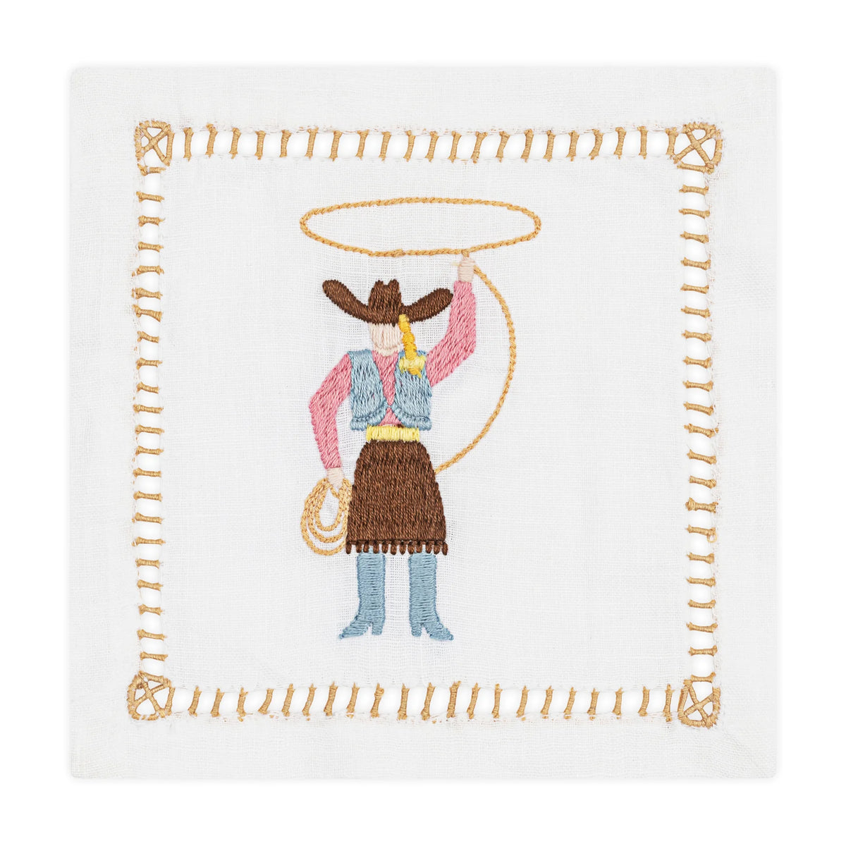 Haute Home - Embroidered Cowgirl Coaster Set – Baker Tatum